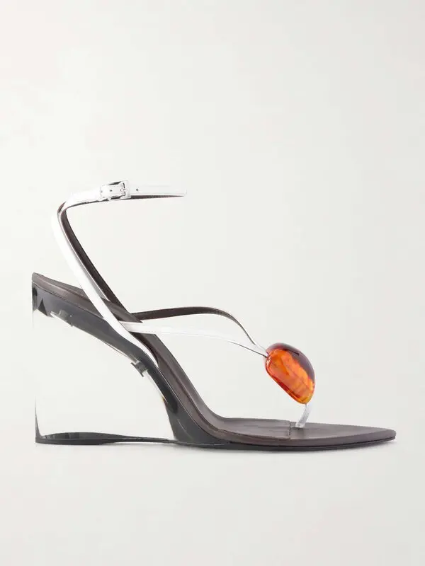 Alaïa Invisible 90 Embellished Leather Sandals