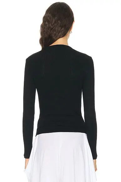 Sablyn Quincy Long Sleeve Fitted Crewneck Tee - Black