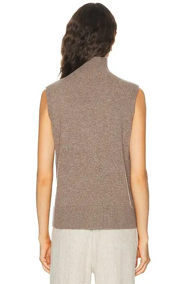 Brandon Maxwell Bruno Sleeveless High Neck Vest