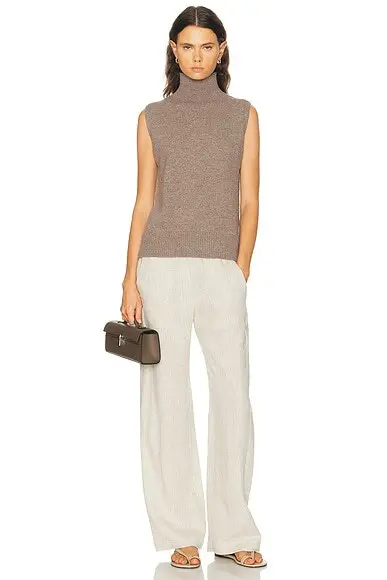 Brandon Maxwell Bruno Sleeveless High Neck Vest