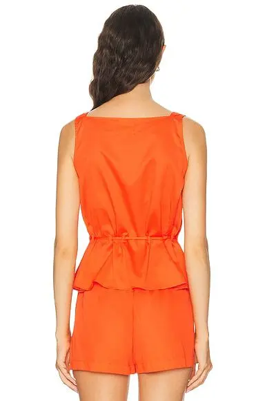 LESET Yoko Drawstring Tank Top - Feu