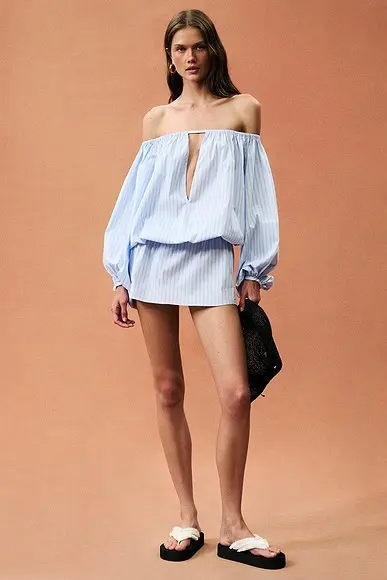 L'academie Daphne Mini Dress With Cut-out Detail And Tie Back - Multi Stripe