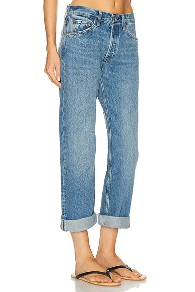 RE/DONE Boyfriend Jeans With Cuffed Hem - Day Tripper