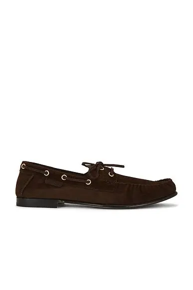 TOM FORD Suede Theo Boat Shoe - Walnut