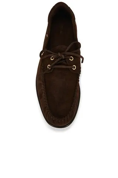 TOM FORD Suede Theo Boat Shoe - Walnut