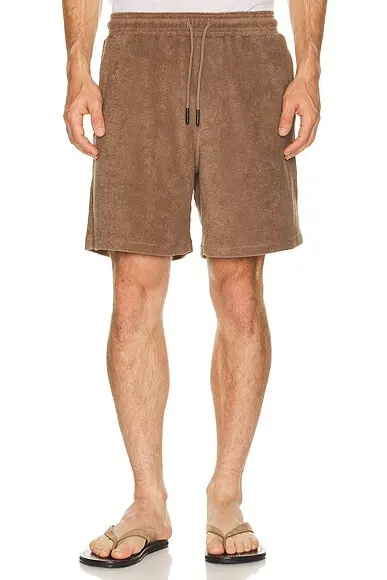 Oas Terrycloth Drawstring Shorts - Brown