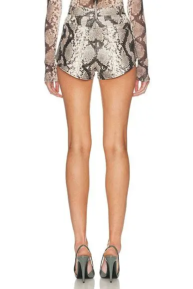 Lapointe Faux Stretch Python Mini Short