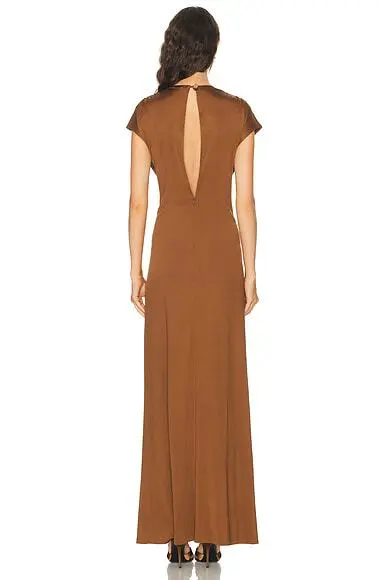 Alexis Lunaria Maxi Dress With Gold-tone Hardware - Mocha