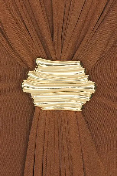 Alexis Lunaria Maxi Dress With Gold-tone Hardware - Mocha