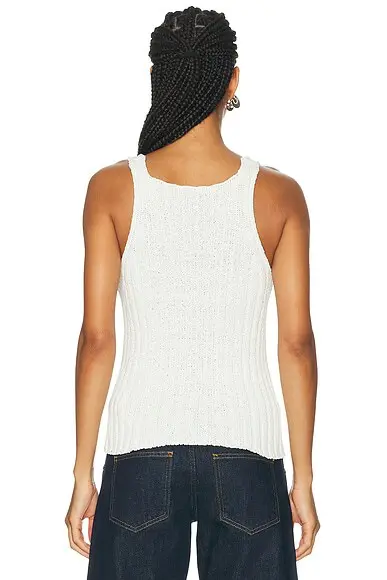 Khaite Val Ribbed Knit Tank Top