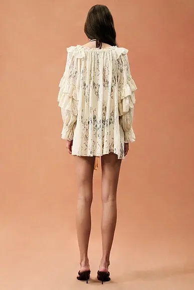 SIEDRES Ruffle Lace Mini Dress