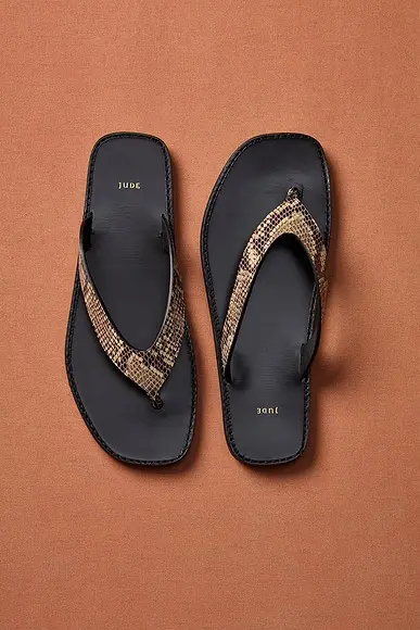 JUDE Embossed Leather Sandals