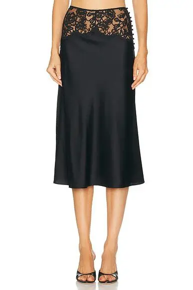 Kiki De Montparnasse Sabine Lace Trim Midi Skirt