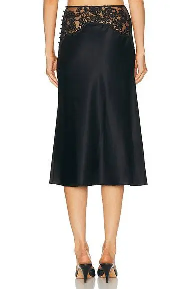 Kiki De Montparnasse Sabine Lace Trim Midi Skirt