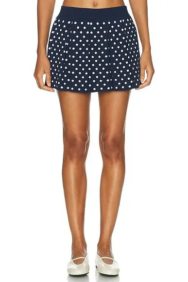Sandy Liang Polka Dot Pleated Skirt