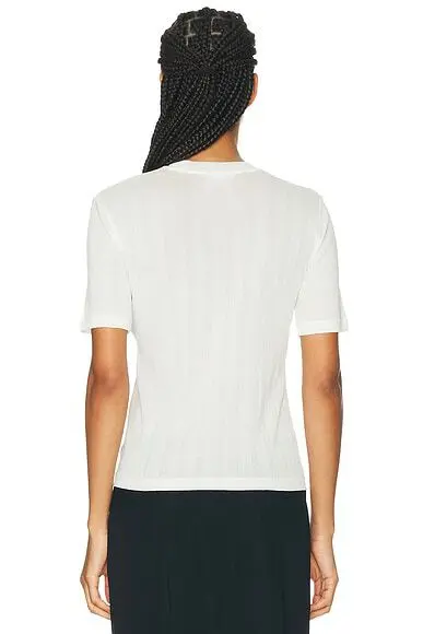 THE ROW Etina Top Ribbed Jersey T-shirt - Ivory
