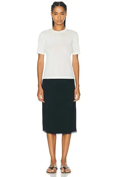 THE ROW Etina Top Ribbed Jersey T-shirt - Ivory