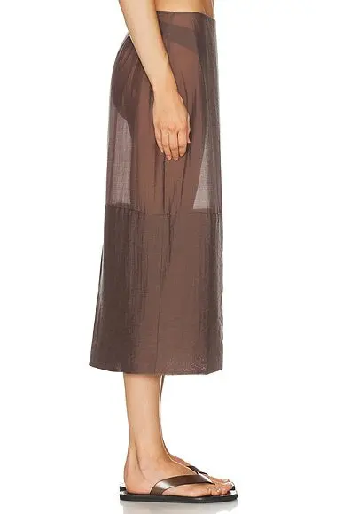 L'academie Cecille Midi Skirt - Mocha