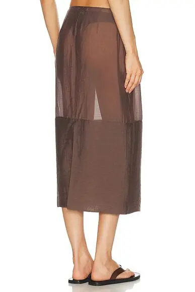 L'academie Cecille Midi Skirt - Mocha