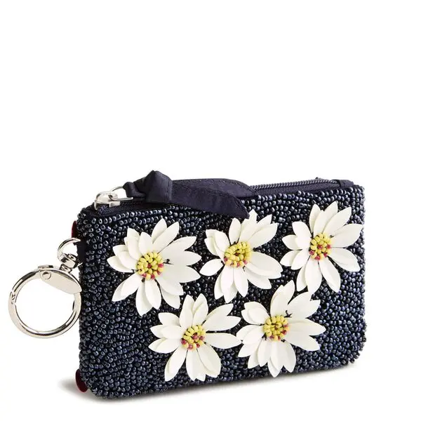 VERA BRADLEY Beaded Zip Pouch In Poppy Fields - Blue