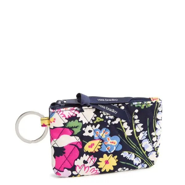 VERA BRADLEY Zip Id Case In Poppy Fields - Blue