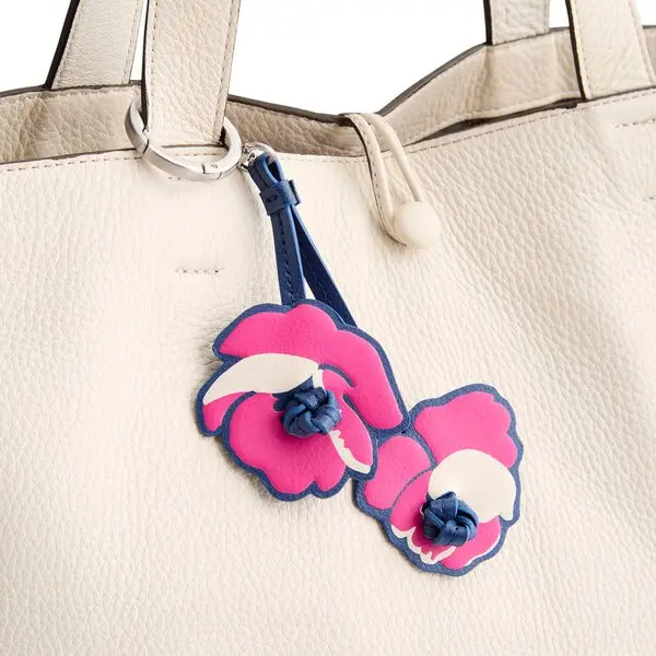VERA BRADLEY Floral Bag Charm Keychain In Poppy Fields