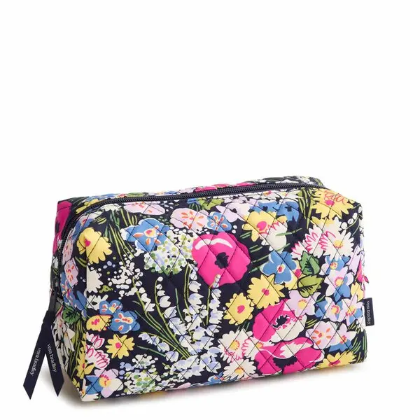 VERA BRADLEY Large Cosmetic Bag In Poppy Fields - Blue