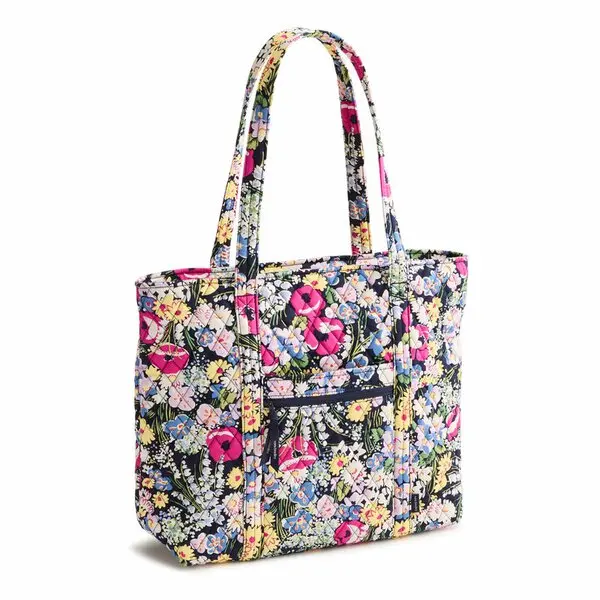 VERA BRADLEY Original Tote Bag In Poppy Fields - Blue