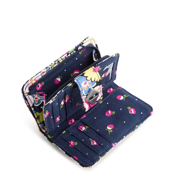 VERA BRADLEY Small Turnlock Wallet In Poppy Fields