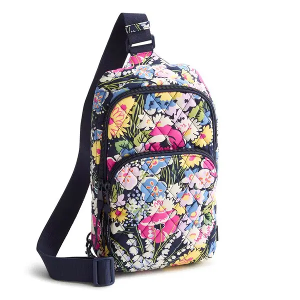 VERA BRADLEY Lorman Sling Backpack In Poppy Fields - Blue