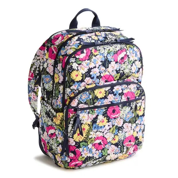VERA BRADLEY Large Bancroft Backpack In Poppy Fields - Blue