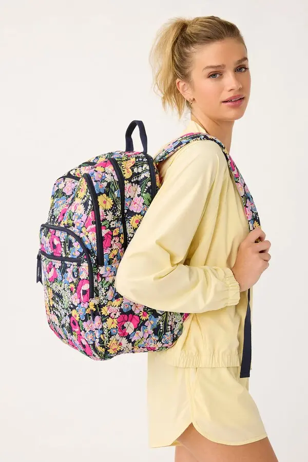VERA BRADLEY Large Bancroft Backpack In Poppy Fields