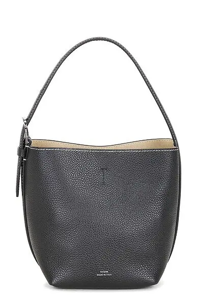 TOTEME Small Belted Leather Tote Bag - Black