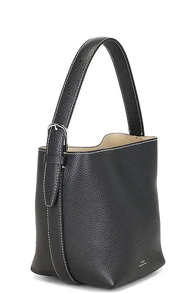 TOTEME Small Belted Leather Tote Bag - Black