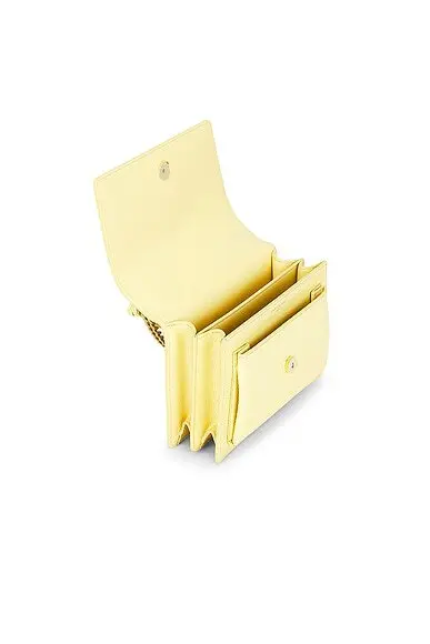 Saint Laurent Small Lizard Effect Chain Bag - Soft Lemon