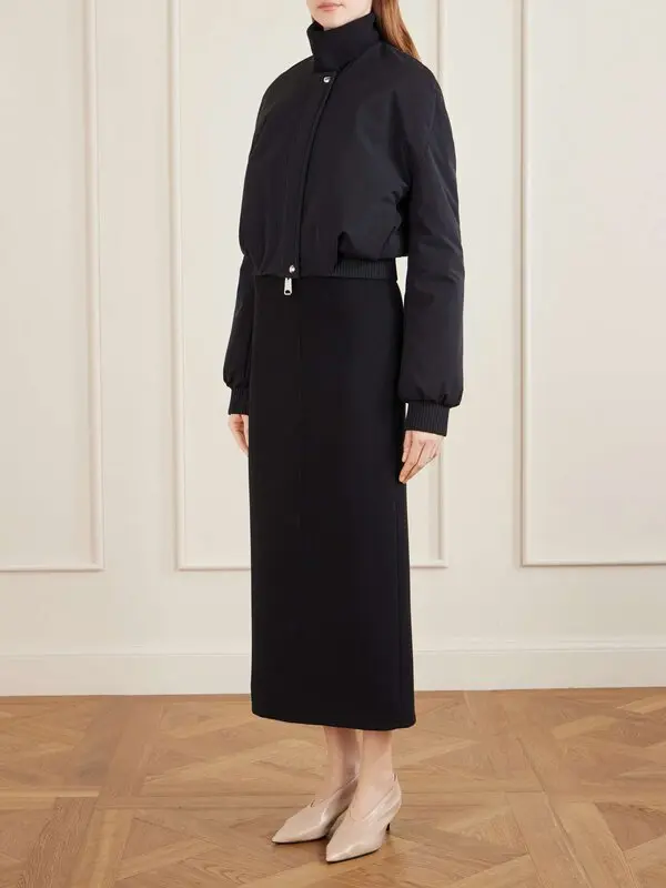 Khaite Cordan Cropped Shell Bomber Jacket