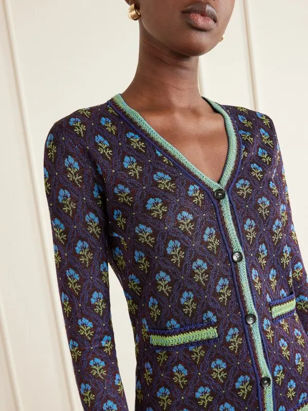 Etro Embroidered Jacquard Cardigan