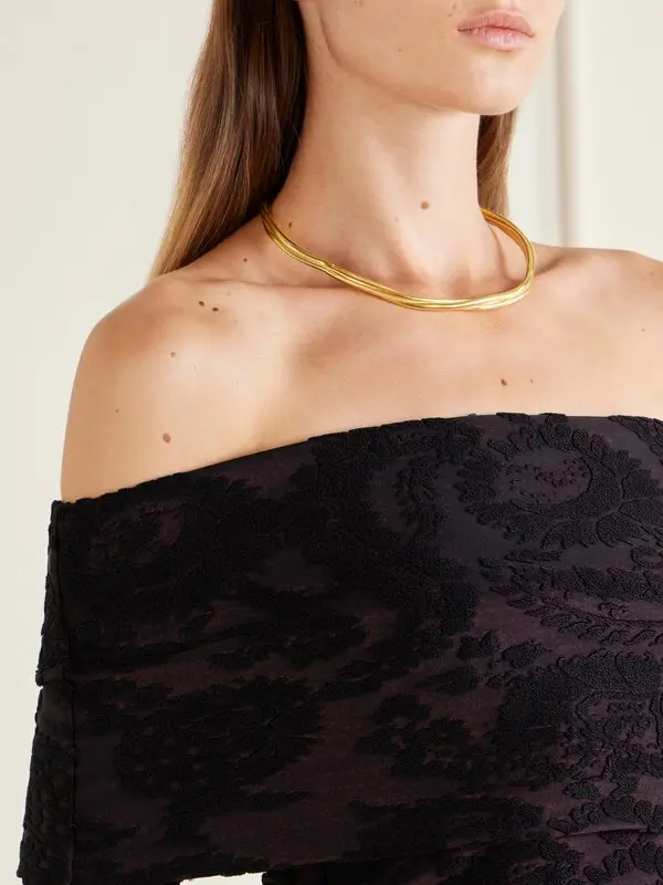 Etro Off-the-shoulder Paisley Jacquard Top