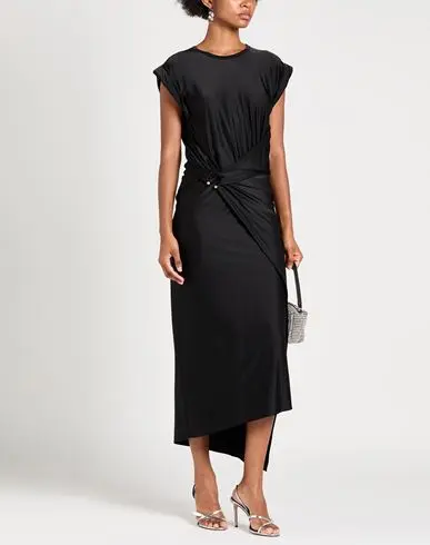 Rabanne Asymmetrical Gathered Crewneck Maxi Dress