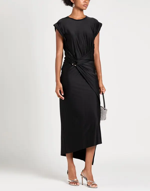 Rabanne Asymmetrical Gathered Crewneck Maxi Dress