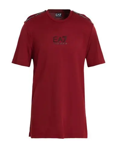EA7 T-shirt Burgundy Size Viscose, Polyamide, Elastane - Red