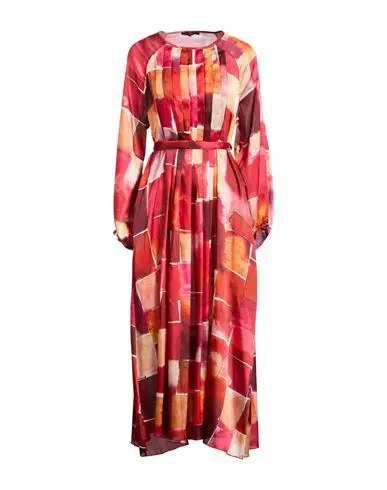 High Midi Dress Burgundy Size Polyester