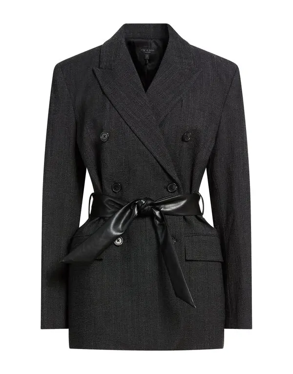 Rag & Bone Blazer Charcoal Size Polyester, Virgin Wool, Elastane