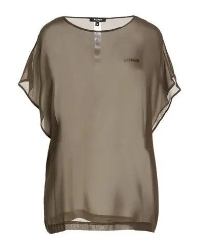 Balmain Top Military Size Silk - Green
