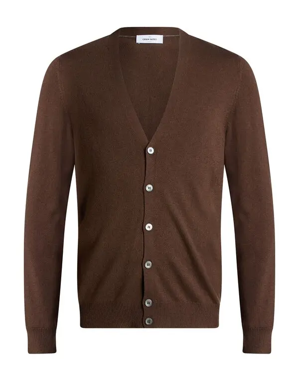 GRAN SASSO Cardigan In Virgin Wool, Viscose, And Cashmere
