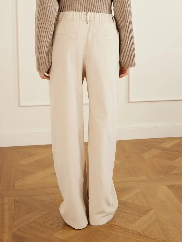 Brunello Cucinelli Pleated Corduroy Wide-leg Pants - Neutrals