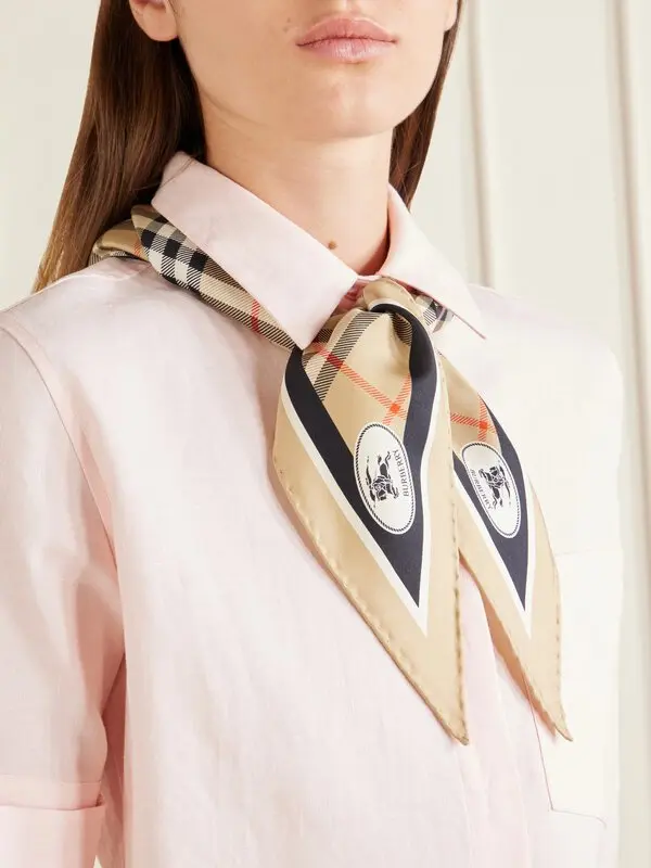 Burberry Checked Silk-twill Scarf