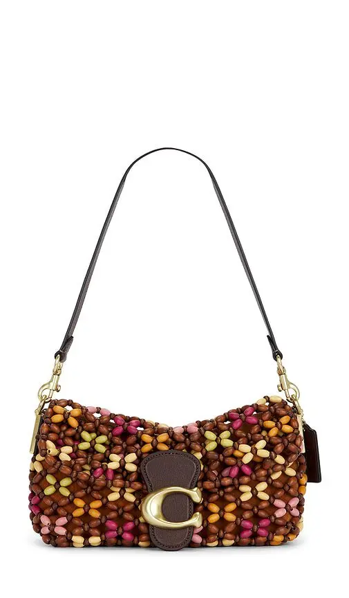 COACH Wooden Beaded Tabby Shoulder Bag 26 In Brown