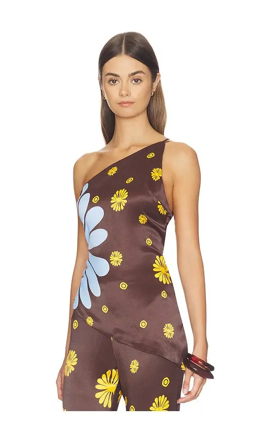 CALA DE LA CRUZ Zharit Top In Brown,blue