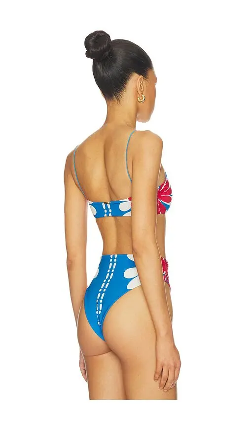 CALA DE LA CRUZ Isla Bikini Top In Blue,red